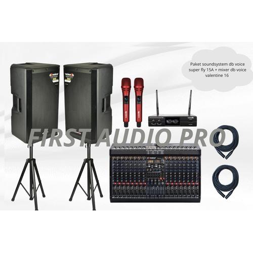 Jual Paket soundsystem dbvoice super fly 15A + mixer dbvoice valentine ...
