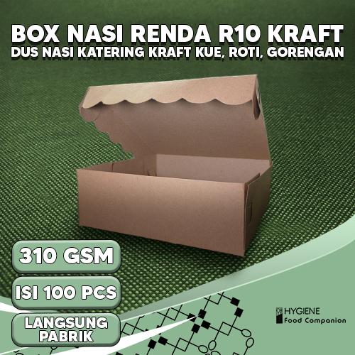 Jual Kotak Nasi Catering Kraft Coklat Renda Dus R10 20x20 Kemasan Kue ...