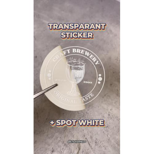 Jual Print Stiker Diecut Transparant White Putih Tinta UV Ukuran A3 ...