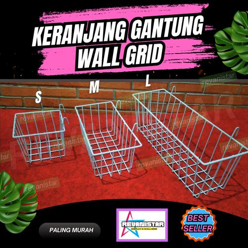 Jual KERANJANG GANTUNG BESAR KESI 37CM PENGAIT WALL GRID WIRE MESH RAM ...