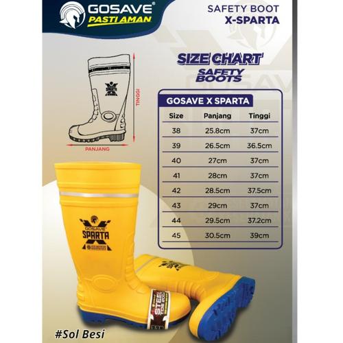 Jual Sepatu Boot Gosave Sparta X Ujung Besi / Boot Rubber Kuning - 43 ...