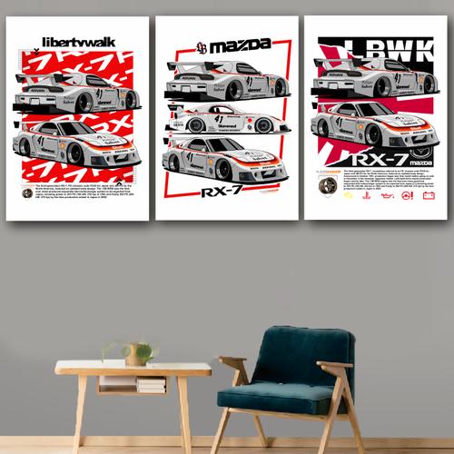Jual KARIMAKE Poster Kayu MAZDA RX-7 RX7 LBWK LIBERTY WALK - 3, STICKER ...