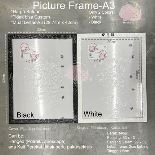 Jual Picture Frame ukuran A3, 30x40cm, 30 cm x 40 cm, Bingkai foto ...