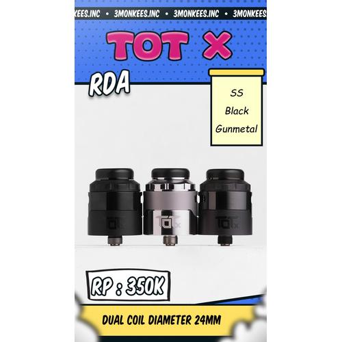 Jual ToTx RDA 24MM Dual Coil 100% Authentic by Airvape / TOT X RDA Dual ...