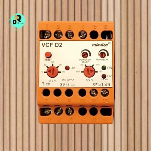 Jual Under & Over Voltage Relay Minilec VCF D2 380 Vac Original ...
