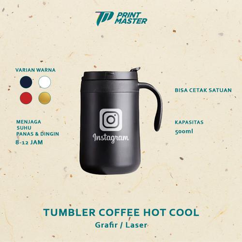 Jual Custom Tumbler Mug Hot Cool Stainless Steel Grafir - Putih, 2 Sisi ...