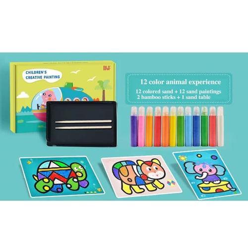 Promo Mainan DIY Creative Sand Art Painting Box Small Mewarnai Lukisan ...