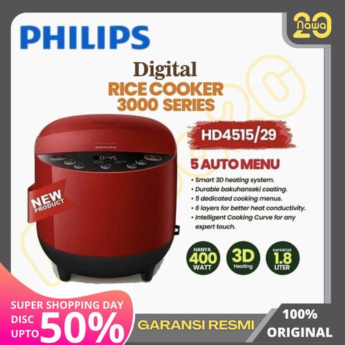 Jual PHILIPS HD4515 RICE COOKER DIGITAL HD 4515 1.8 L FUZZY LOGIC ...