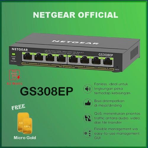 Promo Netgear GS308EP 8-PORT GIGABIT ETHERNET SWITCH POE+ - GS 308EP ...