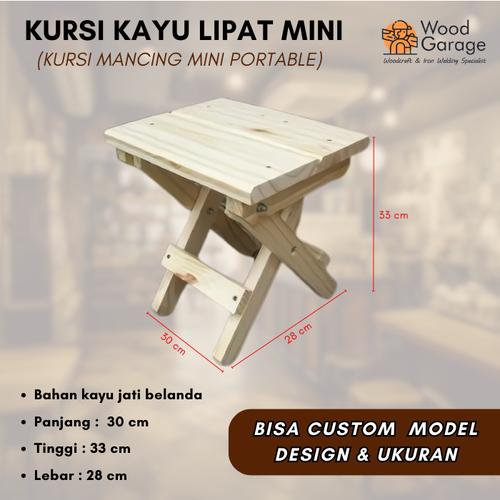 Jual Kursi Kayu Lipat Mini Bangku Mancing Portable Kayu Jati Belanda ...