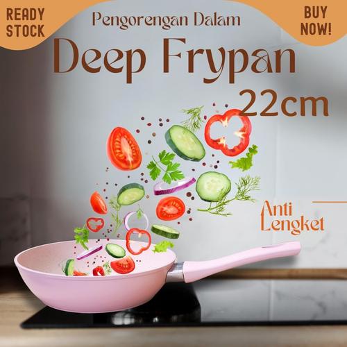 Jual Frypan DEEP Marbel 22CM pengorengan PREMIUM anti lengket INDUKSI ...