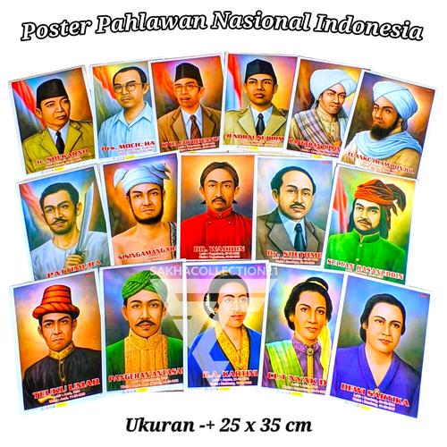 Jual POSTER DINDING PAHLAWAN NASIONAL INDONESIA UK. 25 X 35 - J ...