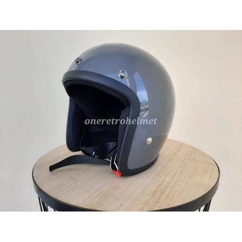 Jual Helm slim head tx 500 grey glossy - helm slim head custom retro ...
