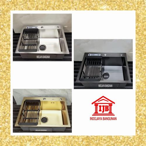 Jual Sink Stainless Hitam Black , Satin & Emas Gold 6045 / 60 x 45 ...