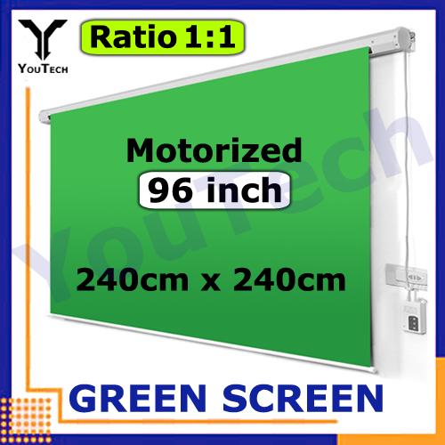 Jual Layar Green Screen Motorized 96 inch ukuran 240cm x 240cm Backdrop ...