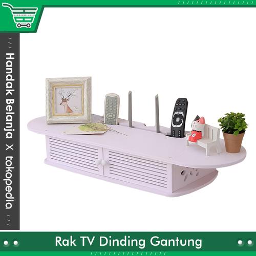 Jual RAK TV DINDING GANTUNG TEMPAT ROUTER WIFI REMOTE MODEL BUNDAR ...