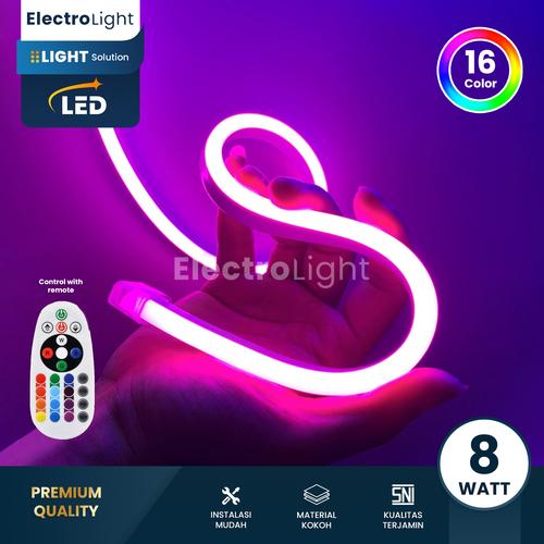 Jual Lampu strip neon flex LED RGB full color 16warna remote waterproof ...