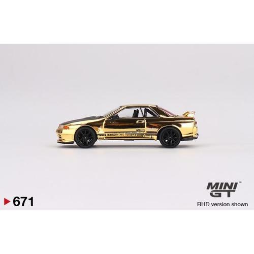 Jual Mini Gt 671 - Nissan Skyline Gt-R Top Secret Vr32 Gold Chrome Tas ...