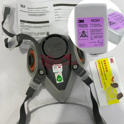 Jual ORIGINAL 3M 6200 + 7093 Half Facepiece Respirator Half Gas Mask ...