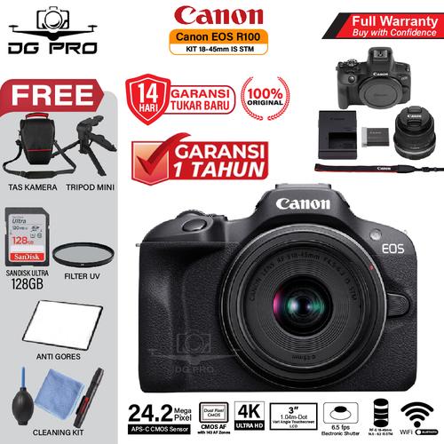 Jual Canon EOS R100 Kit 18-45mm IS STM - R 100 18-45 mm Mirrorless ...