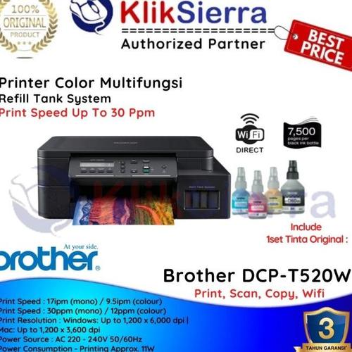 Jual Brother Dcp-T520W Printer Ink Tank Colour Aio Multifunction T520 ...
