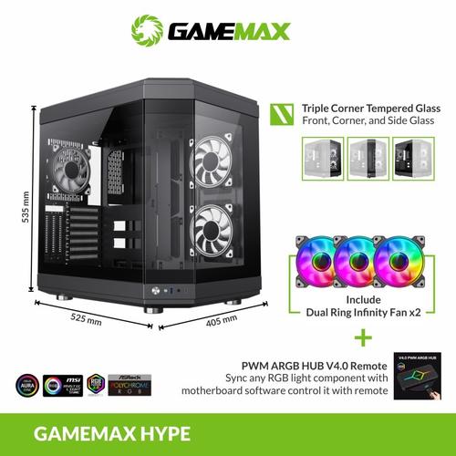 Jual Casing PC Gamemax HYPE Premium Mid-Tower ATX Free 3Fan RGB - Putih ...