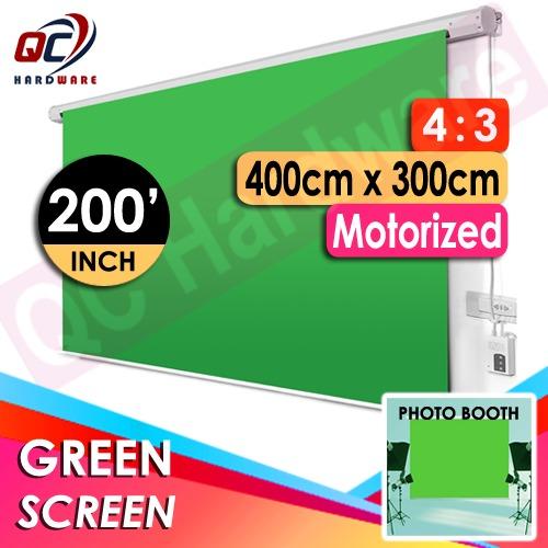 Jual Layar Green Screen Studio Motorized 200" Ukuran 400 x 300 cm - 200inch - Jakarta Pusat - QC ...