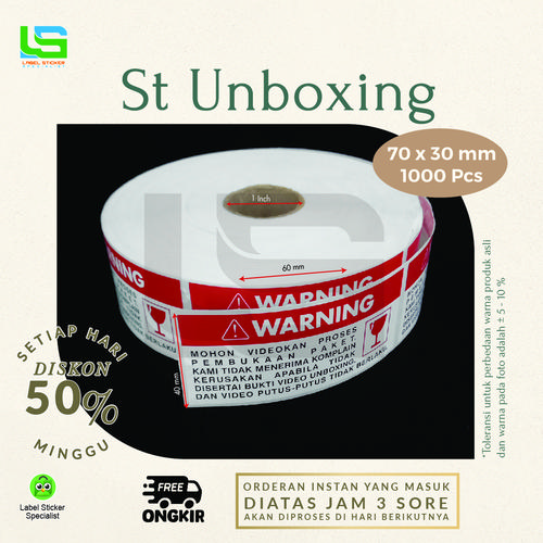 Jual STICKER UNBOXING STIKER LABEL UNBOXING STIKER PENGIRIMAN 1000 PCS ...