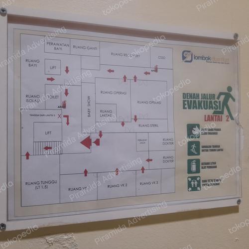 Jual papan evakuasi rute map peta arah tangga darurat safety evacuation ...