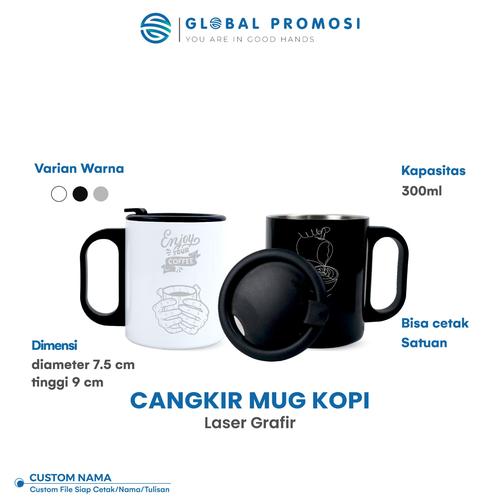 Jual Custom Cangkir Mug Gelas kopi 300ml Grafir Souvenir/Promosi Murah ...