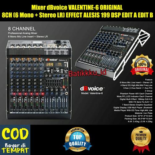 Jual Mixer Audio dBvoice Valentine 6 Valentine6 ORIGINAL 8CH NEW ...