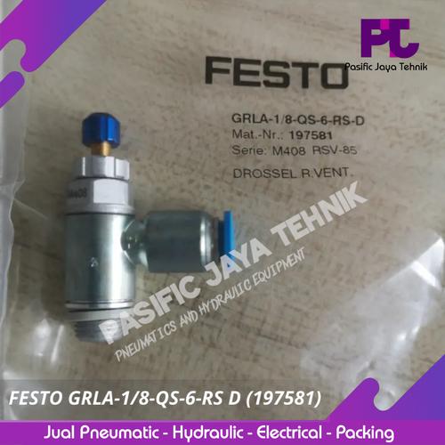 Jual FESTO GRLA-1/8-QS-6-RS D (197581) One-way flow control valve ORIGINAL - Jakarta Barat ...