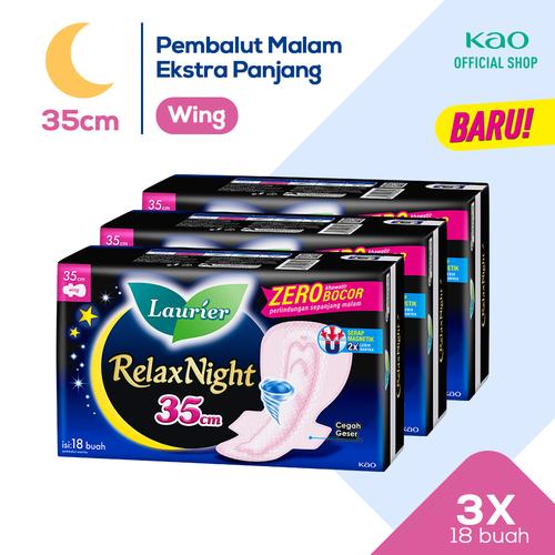 Jual Laurier Relax Night 18s Triplepack - Pembalut Wing 35cm - Kab ...