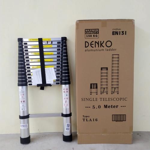 Jual Tangga Single Teleskopik DENKO TLA-16 Telescopic Ladder 15 Steps 5 ...