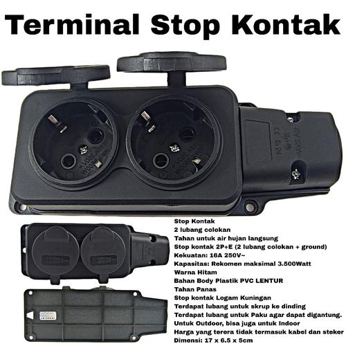 Jual Terminal Stop Kontak Arde Penutup Waterproof Hitam Anti Air 2 ...