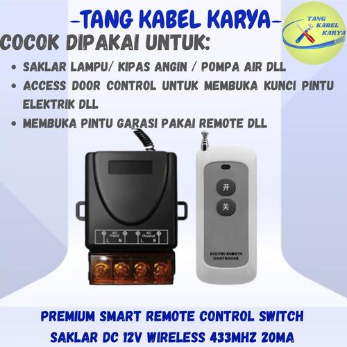 Jual PREMIUM SMART REMOTE CONTROL SWITCH SAKLAR DC 12V WIRELESS 433MHz ...