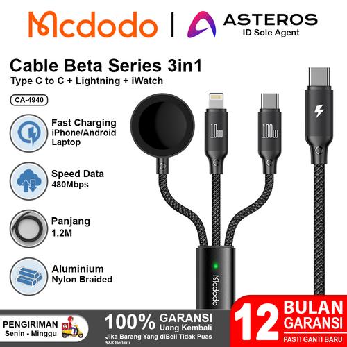 Promo MCDODO Kabel 3in 1 For iPhone, Laptop, iWatch Fast Charging 100w ...