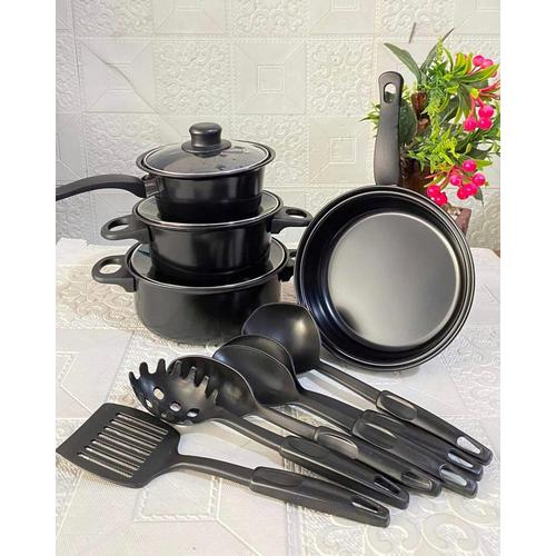 Jual Panci Teflon Penggorengan Cookware Set Hitam VIODA 13 Pcs - Kota ...