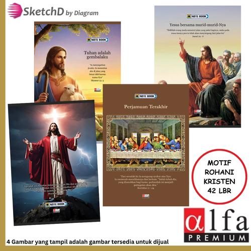 Promo Buku Tulis Boxy Alfa 42 lembar motif Kristen 17.5 x 25 cm note ...