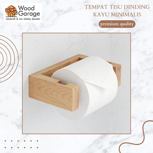Jual Tempat tissu roll dinding / wooden wall mounted tissue holder ...