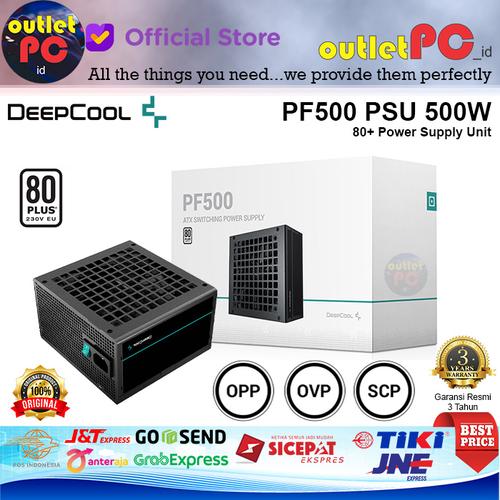 Promo DEEPCOOL PSU PF500 500Watts 80+ PF 500 PF-500 Flat Cable Power ...