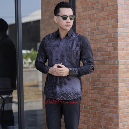 Jual Baju Batik Pria Lengan Panjang Modern Jumbo SLim Fit MANUK IRENG ...