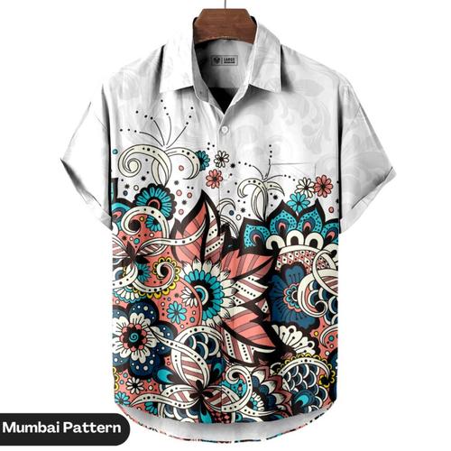 Jual Atasan Kemeja Motif Pria Lengan Pendek |Mumbai Pattern - L - Kab ...