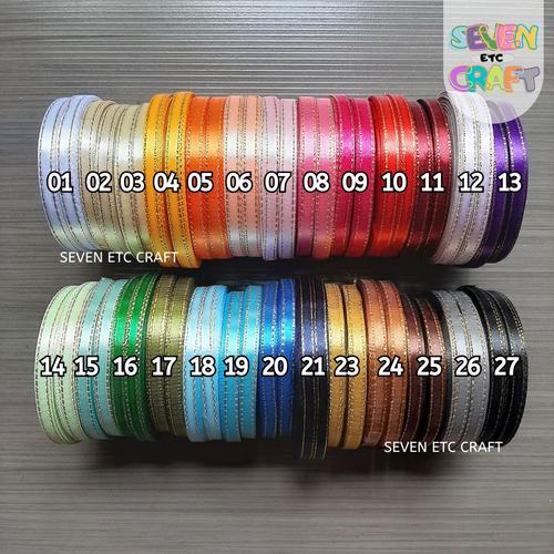 Jual Pita Satin List Emas 1/4" (0,6 cm) #1 - 24. Coklat Sdg - Kab ...