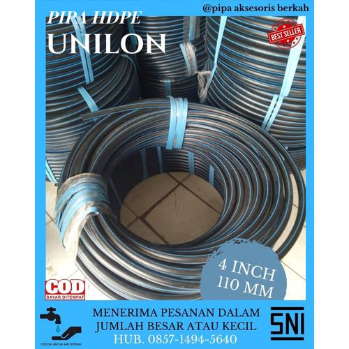 Jual Pipa HDPE/Selang Hitam UNILON 4 INCH PN 10 (1 Roll 50Meter) - Kab ...