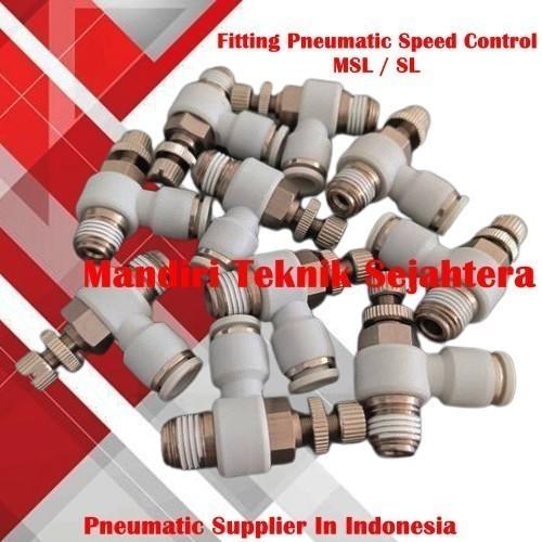 Jual Fitting push in pneumatic putih SPEED CONTROL SL 06-04 6mm x 1/2 ...