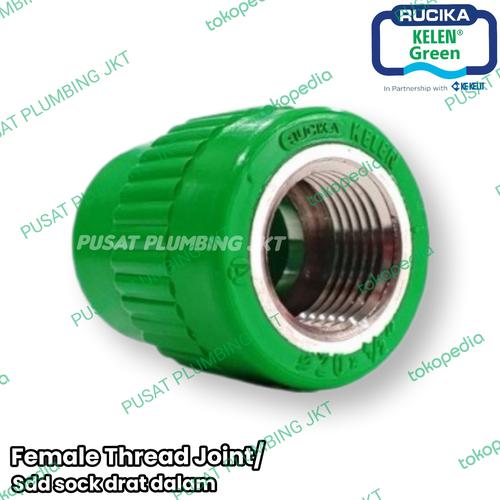 Jual Sdd Sock drat dalam ppr 25mm x 3/4" Female Thread Joint Rucika green - Jakarta Pusat ...