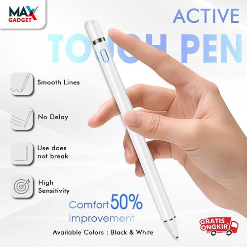 Jual iPad Universal Touch Pen Pencil Active Stylus Rechargeable Stylus ...