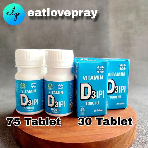 Jual Vitamin D3 IPI 1000iu isi 30 Tablet / 75 Tablet - ISI 75 TABLET ...