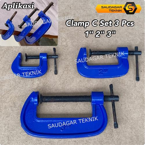 Jual Clamp C Set 3 Pcs 1 2 3 Inch Catok Klem Penjepit Kayu - Jakarta ...